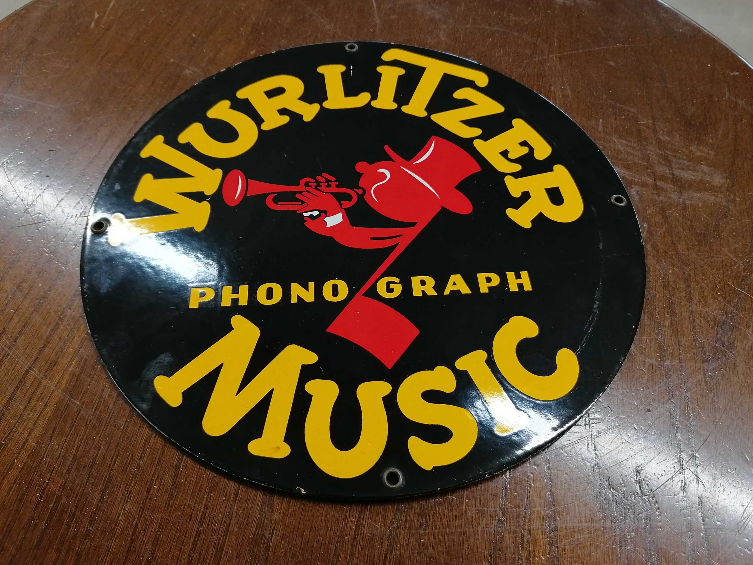 Wurlitzer music emalikyltti / Wurlitzer music enamel sign
